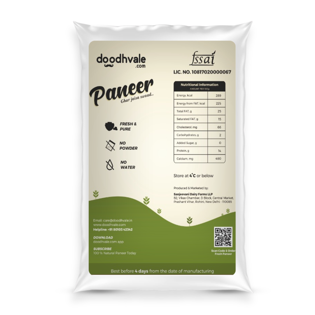 Doodhvale Paneer 180gm Pouch at Just ₹89/- | Free Delivery
